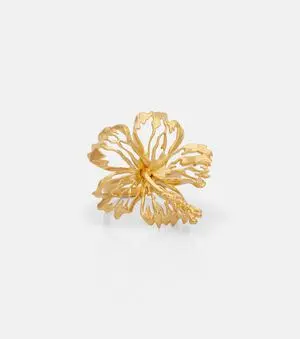 Oscar De La Renta Hibiscus Flower Ring - Gold