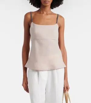 Brunello Cucinelli Monili Linen Top