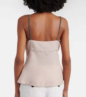 Brunello Cucinelli Monili Linen Top