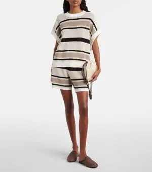 Brunello Cucinelli Striped Cotton Shorts