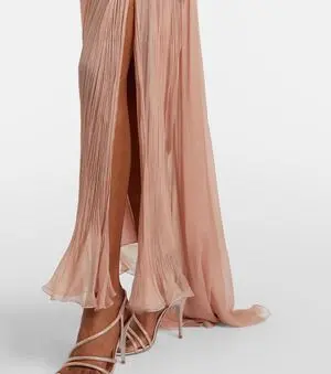 MARIA LUCIA HOHAN Ananda Pleated Silk Muslin Bustier Gown