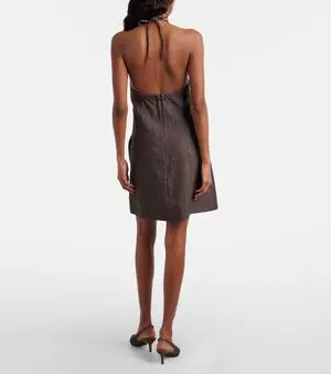 Brunello Cucinelli Halterneck Open-back Cotton Minidress