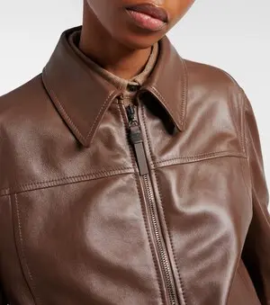 Brunello Cucinelli Leather Jacket - Brown