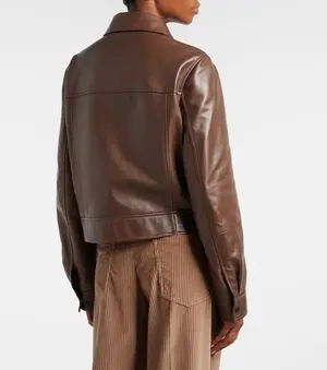 Brunello Cucinelli Leather Jacket - Brown