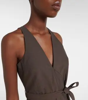 Brunello Cucinelli Belted V-neck Maxi Dress - Brown