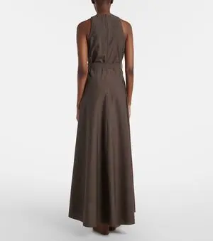 Brunello Cucinelli Belted V-neck Maxi Dress - Brown