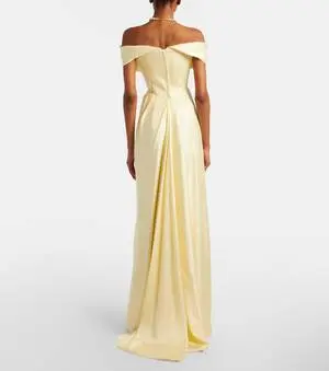 VIVIENNE WESTWOOD Nova Cocotte Draped Satin Bustier Gown - Yellow