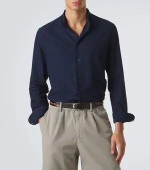 Brunello Cucinelli Striped Cotton And Silk Shirt