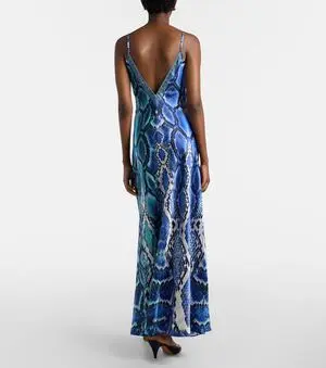 Camilla Silk Animal Print Slip Dress