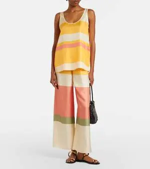 ERES Lollipop Silk Twill Wide-leg Pants - Multicoloured