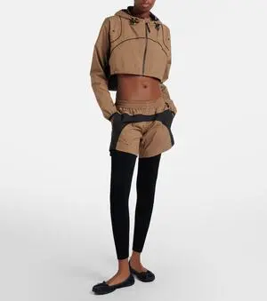 Balenciaga Cropped Taffeta Jacket With Drawstring Hood