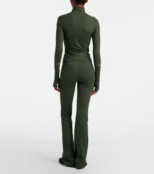 Balenciaga Logo Flared Leggings - Green