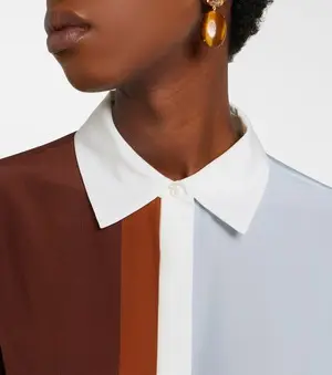 SIR. Marais Colorblocked Silk Shirt - Multicoloured