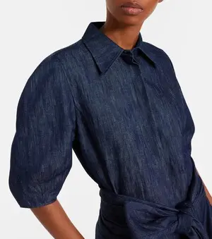 Gabriela Hearst Sansi Cotton And Linen Denim Shirt