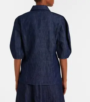 Gabriela Hearst Sansi Cotton And Linen Denim Shirt