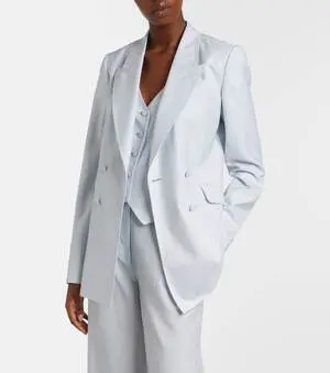 Gabriela Hearst Angela Wool And Silk Blazer - Blue