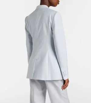 Gabriela Hearst Angela Wool And Silk Blazer - Blue