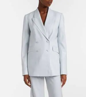 Gabriela Hearst Angela Wool And Silk Blazer - Blue