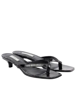 TOTÊME Toteme Croc-Effect Leather Thong Sandals