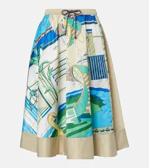 Tory Burch Printed Midi Skirt - Multicoloured