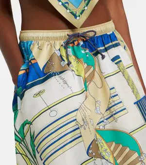 Tory Burch Printed Midi Skirt