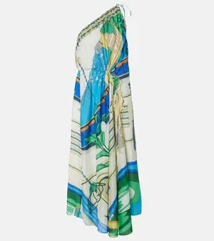 Tory Burch Printed Cotton And Silk Midi Dress - Multicoloured
