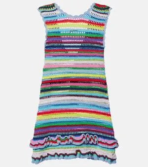 GANNI Crocheted Minidress - Multicoloured