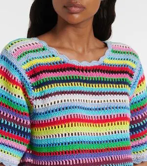 GANNI Crocheted Cotton Top