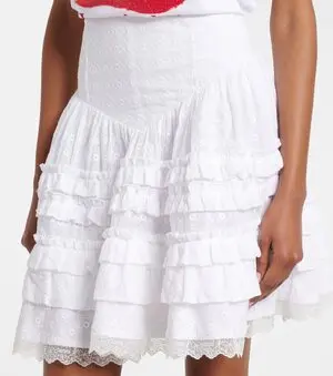 GANNI Broderie Anglaise Tiered Mini Skirt