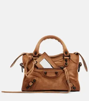 Balenciaga Le City Mini Suede Top-handle Bag - Brown