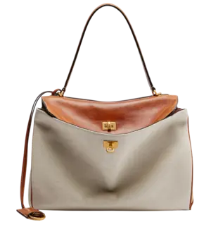 Balenciaga Balenciaga Rodeo Medium Canvas Shoulder Bag Beige
