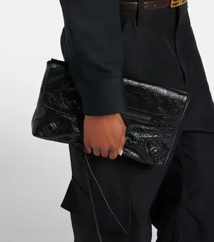 Balenciaga Le City Leather Clutch - Black