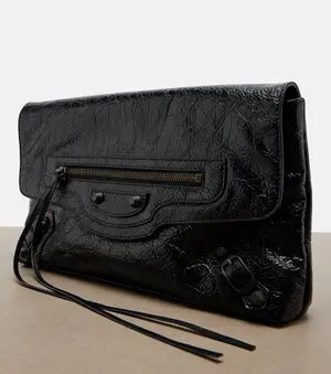 Balenciaga Le City Leather Clutch - Black