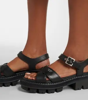 Prada Leather Sandals - Black