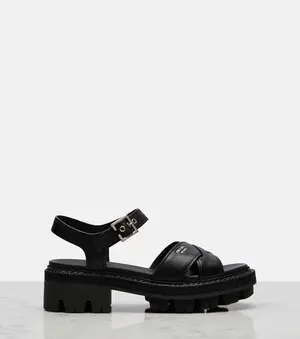 Prada Leather Sandals - Black