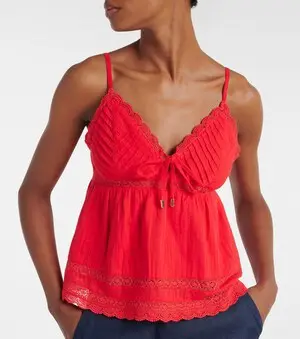 Melissa Odabash Beatrice Cotton And Linen Top