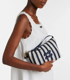 Miu Miu Striped Crochet Top Handle Bag