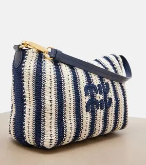 Miu Miu Striped Crochet Top Handle Bag