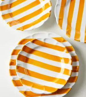CABANA Righe Set Of 2 Ceramic Dessert Plates