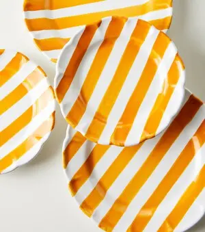 CABANA Righe Set Of 2 Ceramic Dinner Plates
