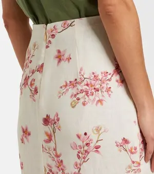 Agua Bendita Linen Maxi Skirt - White