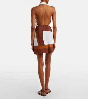 SIR. Striped Halterneck Silk Minidress