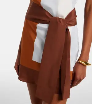 SIR. Striped Halterneck Silk Minidress