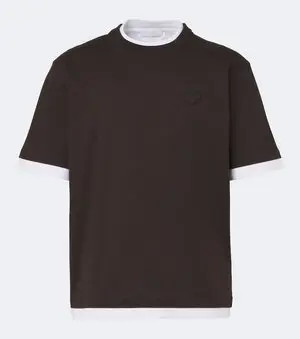 Prada Layered Cotton Jersey T-shirt - Brown