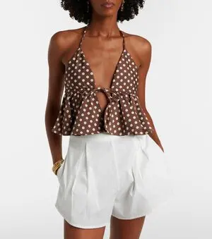 MONTCE Emma Ruffled Polka Dot Halter Top