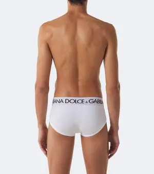Dolce & Gabbana Set Of 2 Cotton-blend Jersey Briefs - White