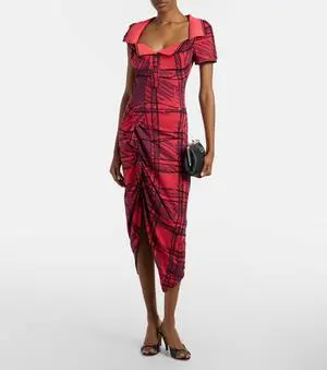 VIVIENNE WESTWOOD Long Monday Checked Cotton Polo Dress - Red