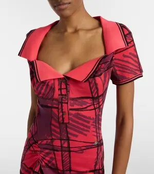 VIVIENNE WESTWOOD Long Monday Checked Cotton Polo Dress - Red