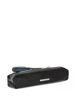 PIQUADRO Logo-plaque Leather Pencil Case - Black