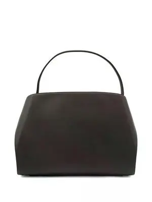 FERRAGAMO Gancini Plaque Leather Tote Bag - Brown